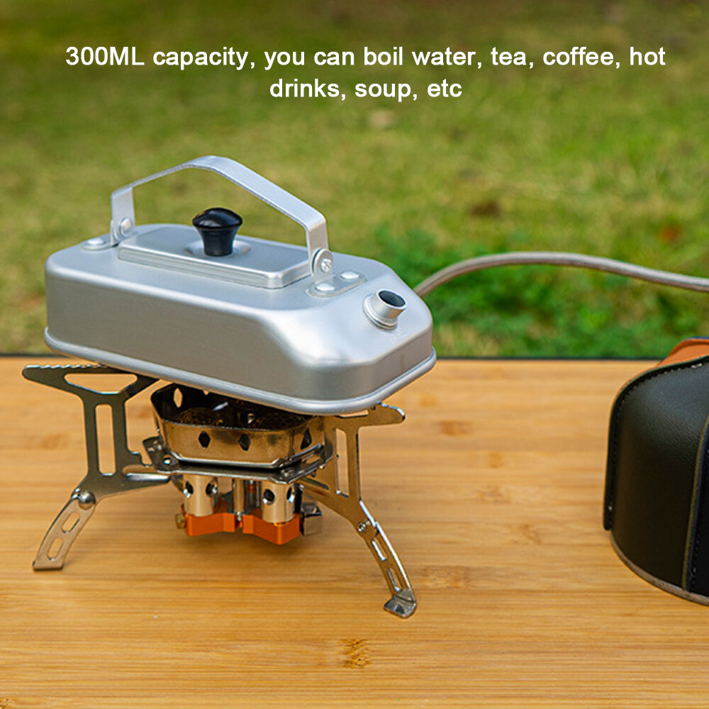 Camping Kettle Portable Aluminum Tea Coffee Pot Ultra-Light Teapot 300ML with Handle for Hiking Picnic Fishing Backpacking