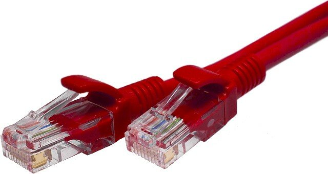 Патч-корд Suprlan 10-0154 UTP RJ-45 вил.-вилка RJ-45 кат.5E 3м красный LSZH 26AWG