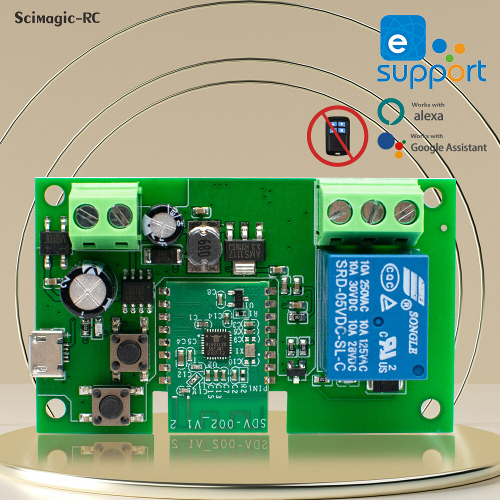 Умное Ewelink WiFi реле 7-32V с сухим контактом для электронных приборов