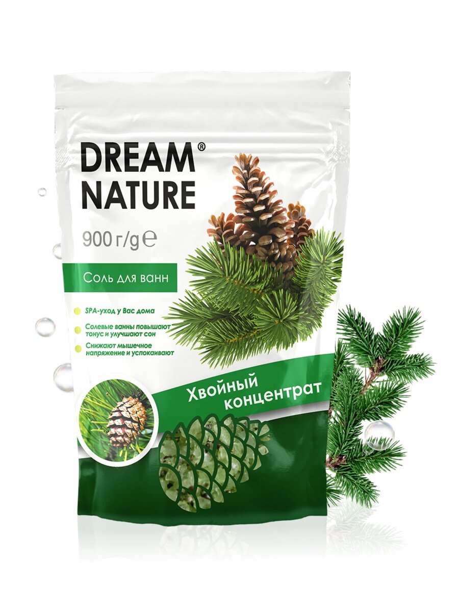 Соль для ванн Dream Nature, хвойный концентрат, 900 г