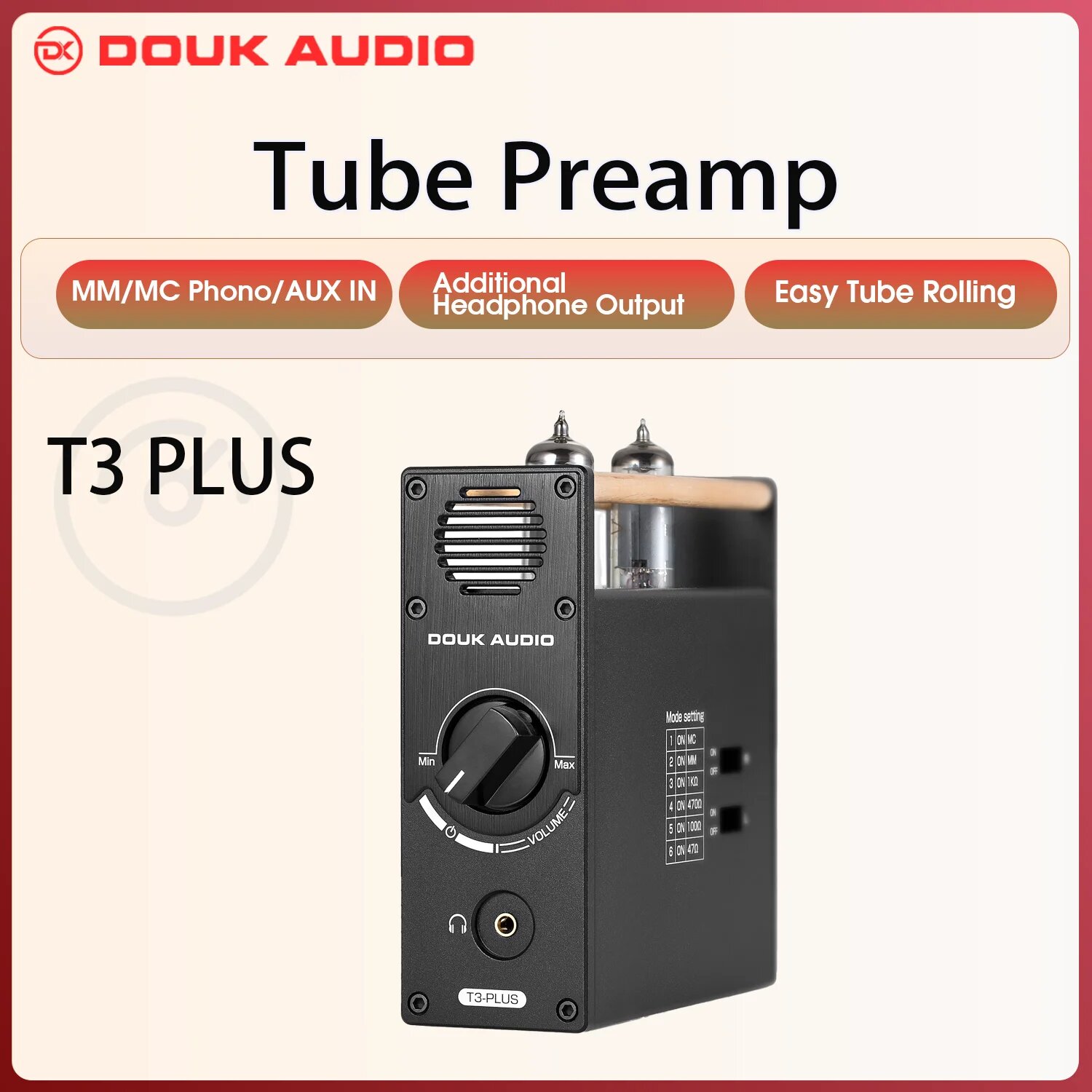 Douk Audio T3 Plus Mini 6A2 Предусилитель для проигрывателей