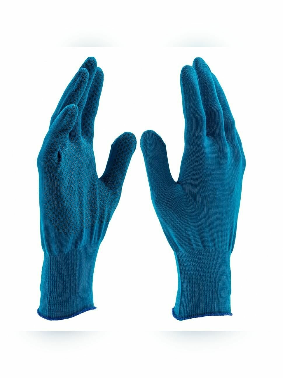 Перчатки защитные Нейлон, ПВХ точка, 13 класс, цвет ультрамарин, XL Россия 67846