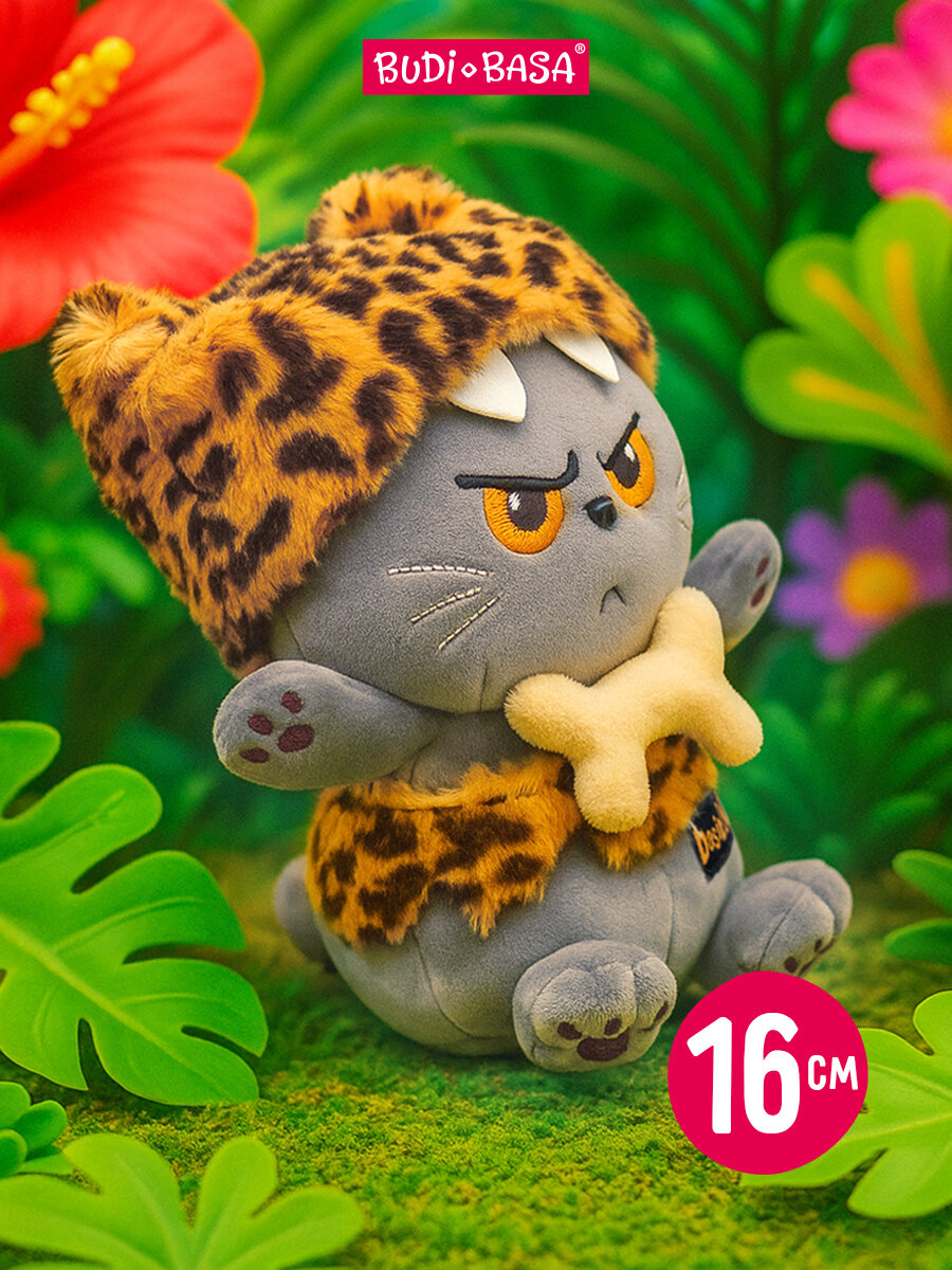 Мягкая игрушка 16 см Basik&Co Кот Басик Коллекция Эмоции Дикий предок