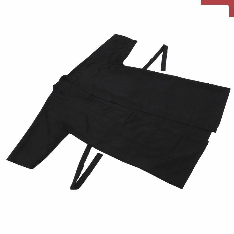 Черные филиментные парикмахерские халаты в стиле кимоно для салонов красоты, капы для работы парикмахеров