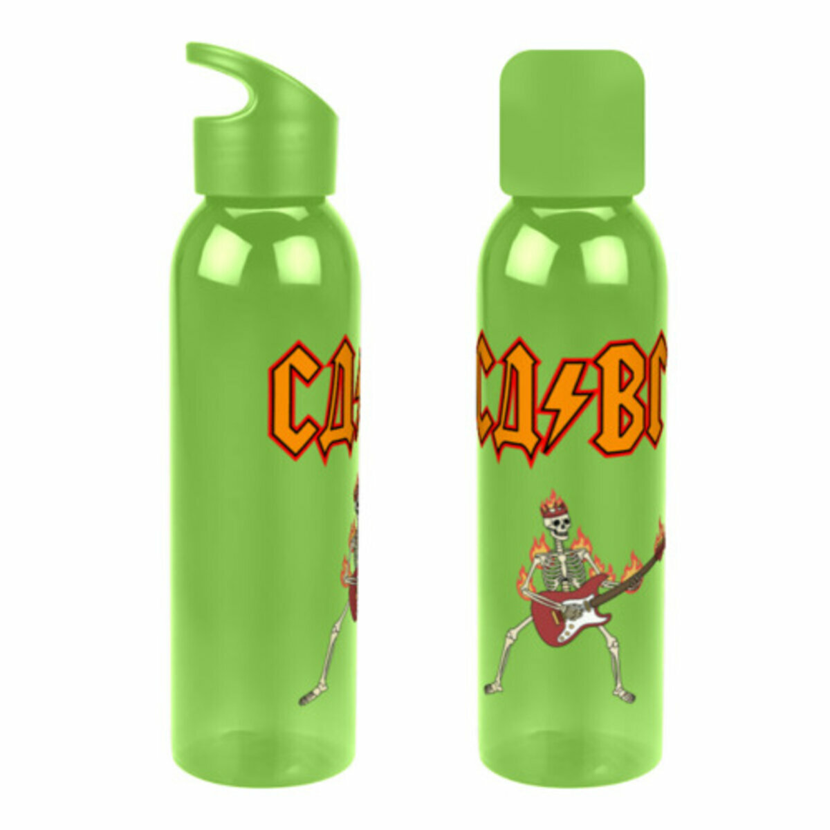 Бутылка для воды «сдвг со скелетом с надписью SDVG психология ADHD» (зеленый)