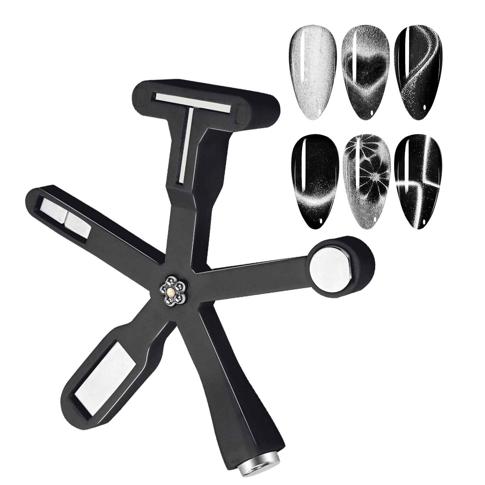 Магнитная доска для дизайна ногтей Misscheering Black 6-IN-1