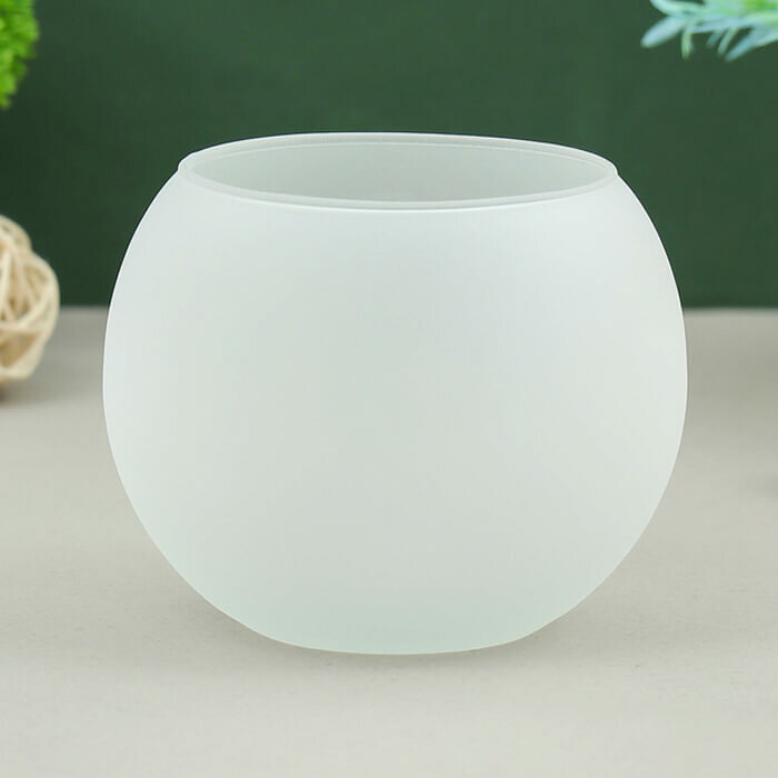 Ваза 10 см 1 л эвис пять вечеров белая матовая шаровая стекло 1169870