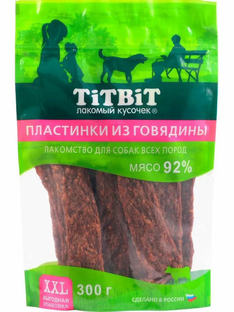 Пластинки из говядины для собак всех пород XXL 300г