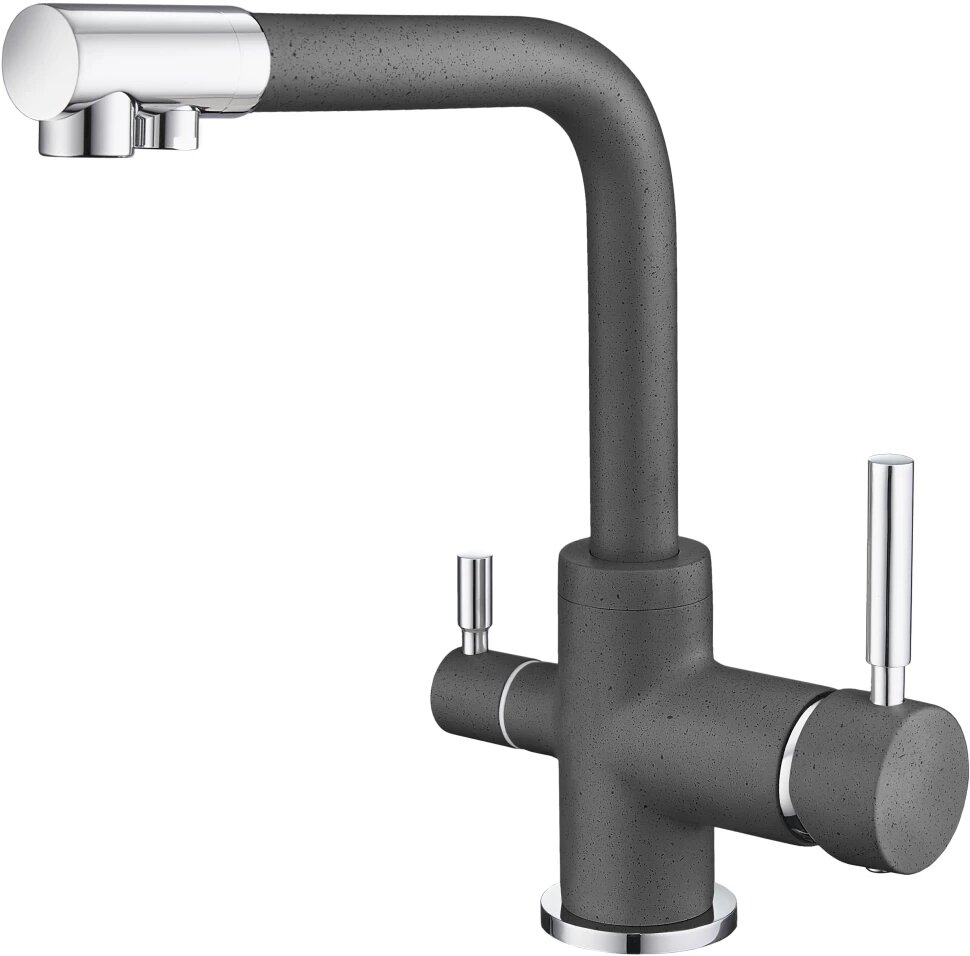 Смеситель для кухни Emar 3003N.7 с подключением к фильтру, антрацит