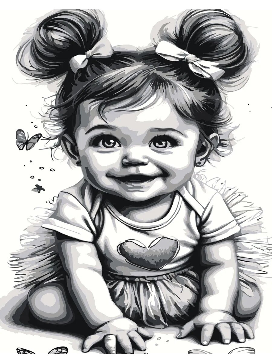 Картина по номерам Мультяшная Красивая Девочка Ребенок