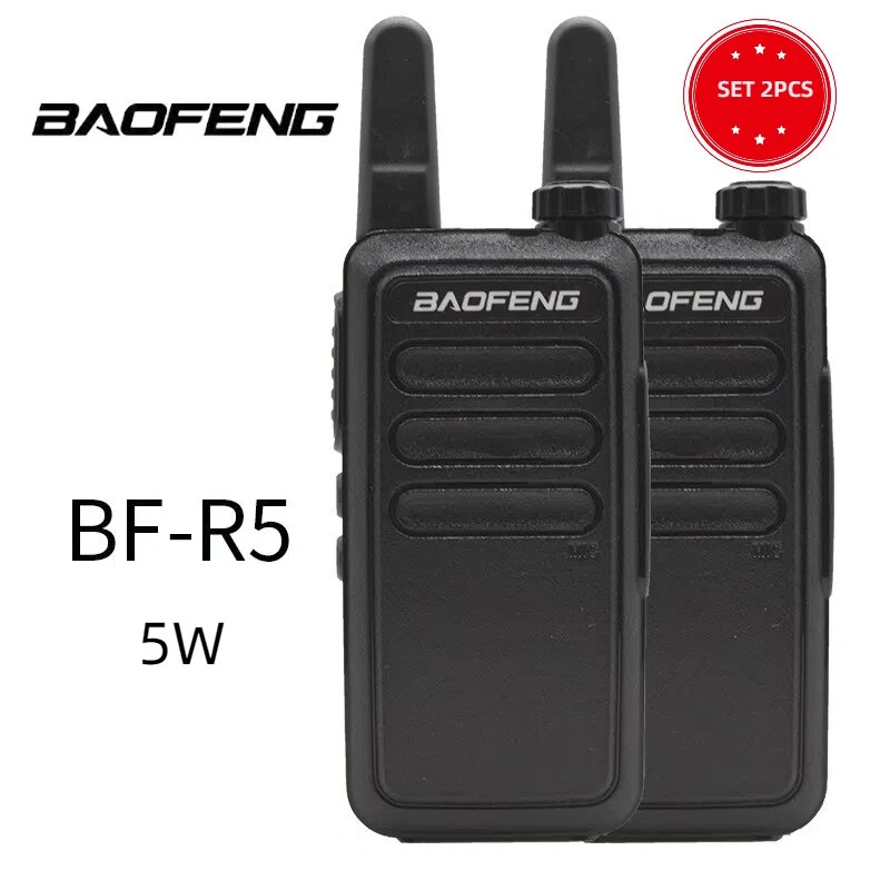 2 шт. Baofeng BF-R5 FRS/PMR мини-двусторонняя радиостанция 2 Вт рация дальнего действия перезаряжаемое портативное два зарядного устройства для кемпинга, BLACK, Usb plug