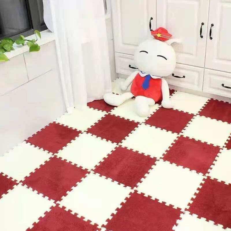 Мягкий плюшевый коврик-пазл, 30х30 см, для дома, детской комнаты и йоги, набор из 10 штук, безопасное и удобное одеяло.