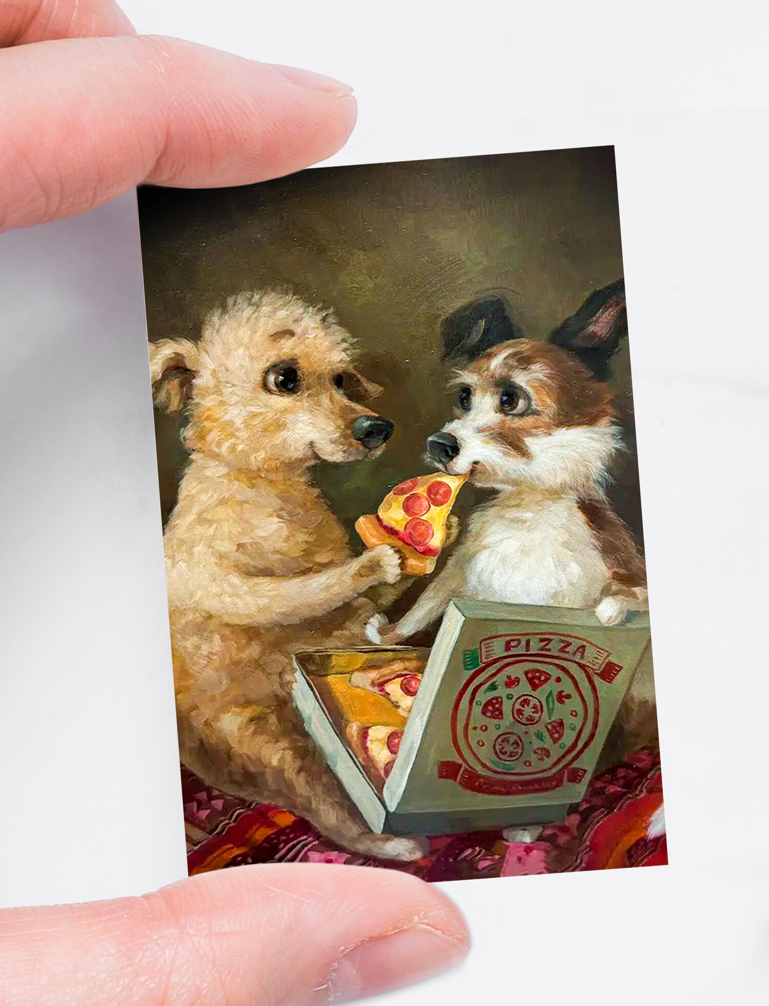 Магнит "Друзья по пицце" (50х75мм, на холодильник, сувенирный, виниловый)