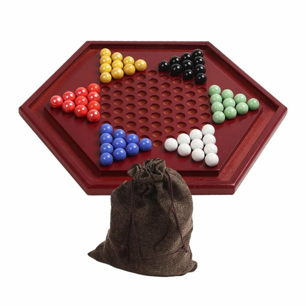 Деревянные китайские шашки, 35 см, 60 шариков, игра для всей семьи