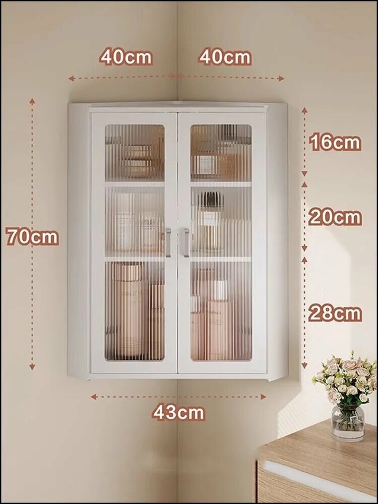 Шкаф навесной для ванной, 40х25х70 см, Универсальный