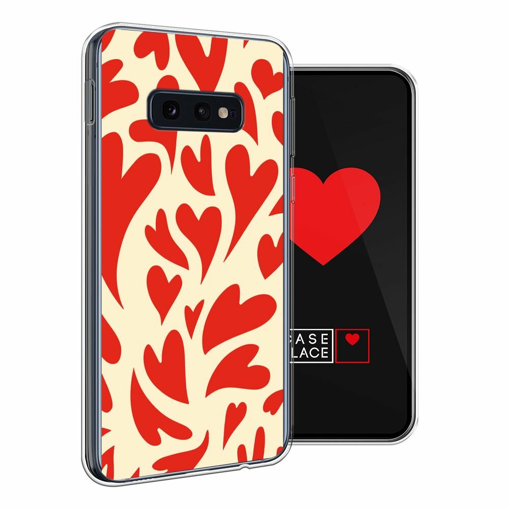 Чехол на Samsung Galaxy S10E / Самсунг Галакси S10E с принтом "Crazy hearts 1 - 14 февраля" — фото 1