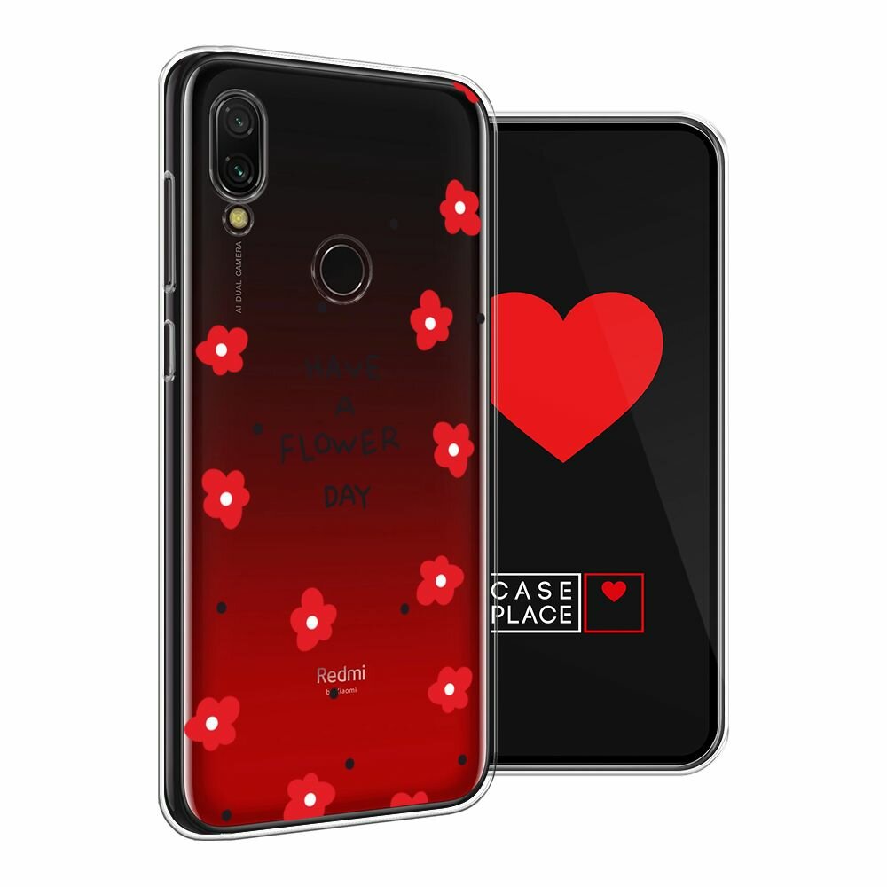 Чехол на Xiaomi Redmi 7 / Сяоми Редми 7 с принтом "Have a flower day 2", прозрачный — фото 1