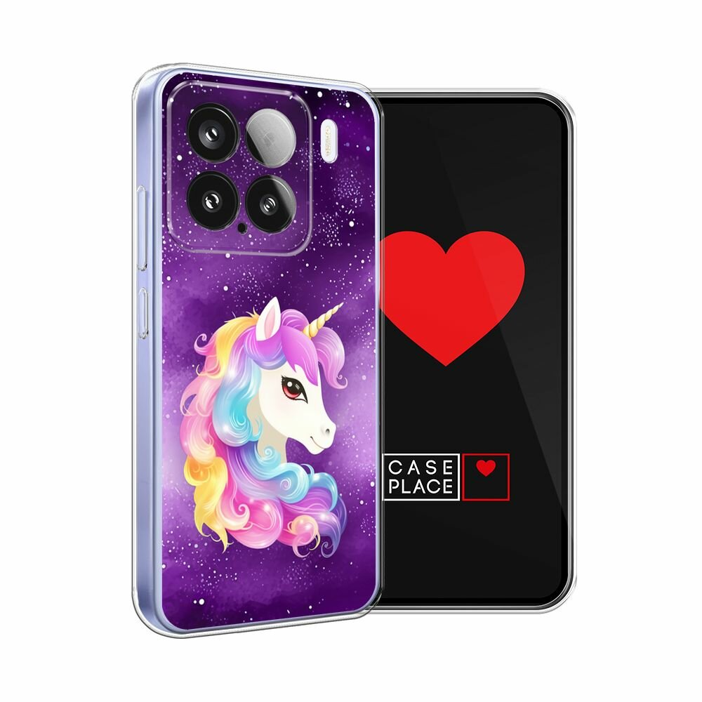 Силиконовый чехол на Xiaomi 15 / Сяоми 15 с принтом "Кудрявый единорог" — фото 1