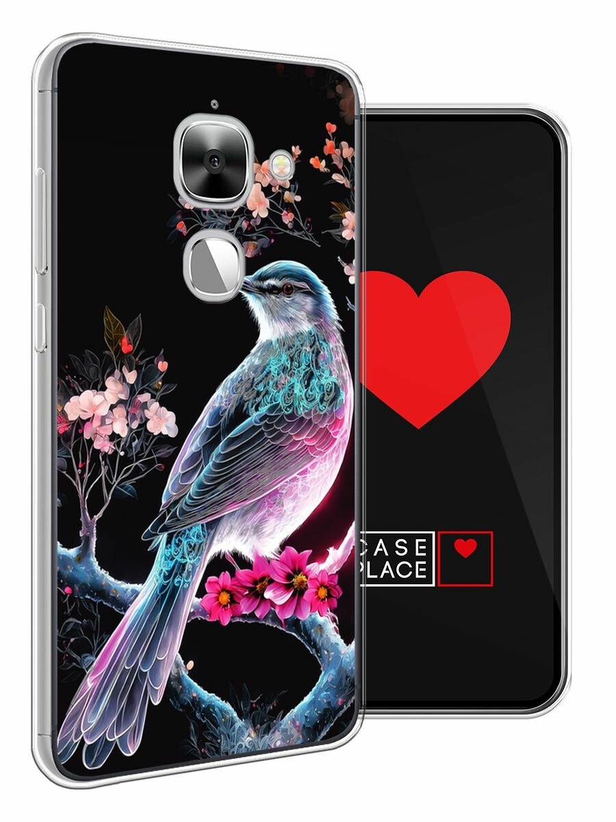Чехол на LeEco Le 2/2 pro / Лееко Ле 2/2 про с принтом "Птица на цветущем дереве" — фото 1