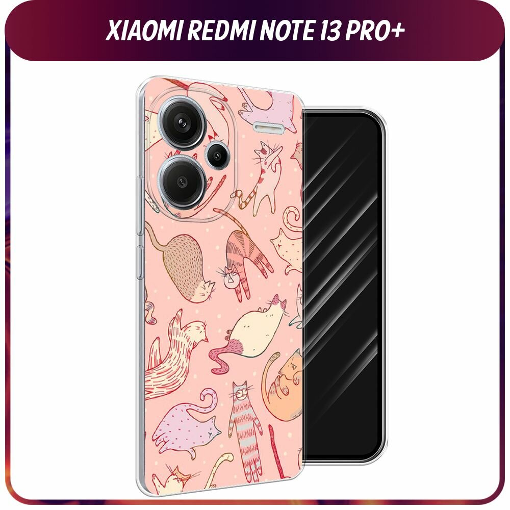 Чехол на Xiaomi Redmi Note 13 Pro+ / Сяоми Редми Нот 13 Про + с принтом "Розовое счастье"