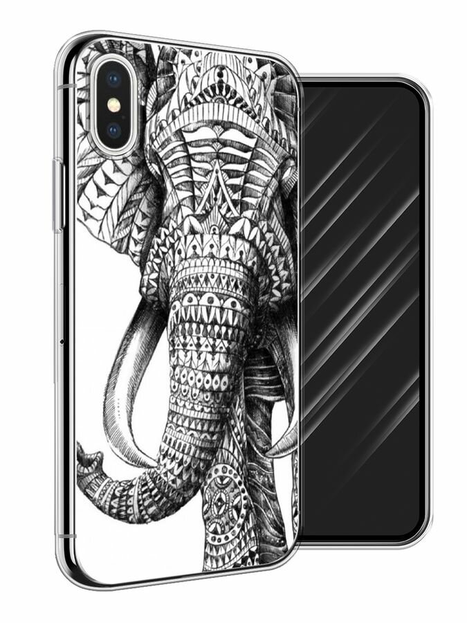 Силиконовый чехол на Apple iPhone X / Айфон X с принтом слон