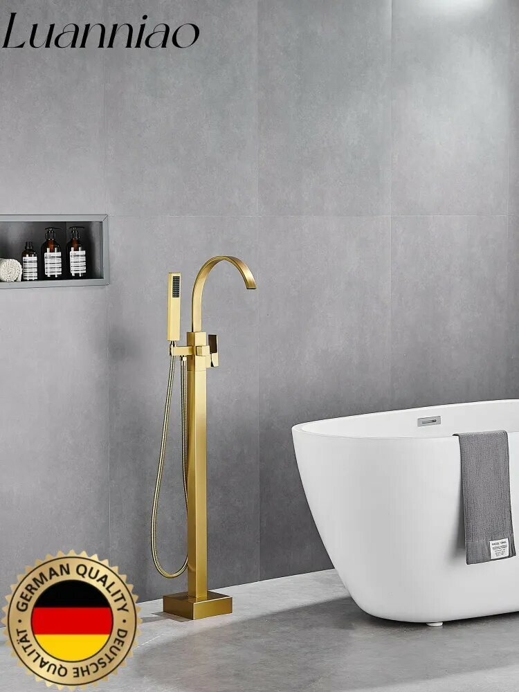 Напольный смеситель для ванны. Luanniao-LD-J-03 Смеситель с душем из латуни
