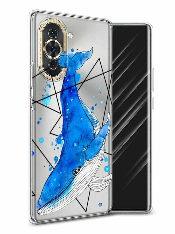 Чехол на Huawei Nova 10 / Хуавей Нова 10 с принтом "Кит графика", прозрачный