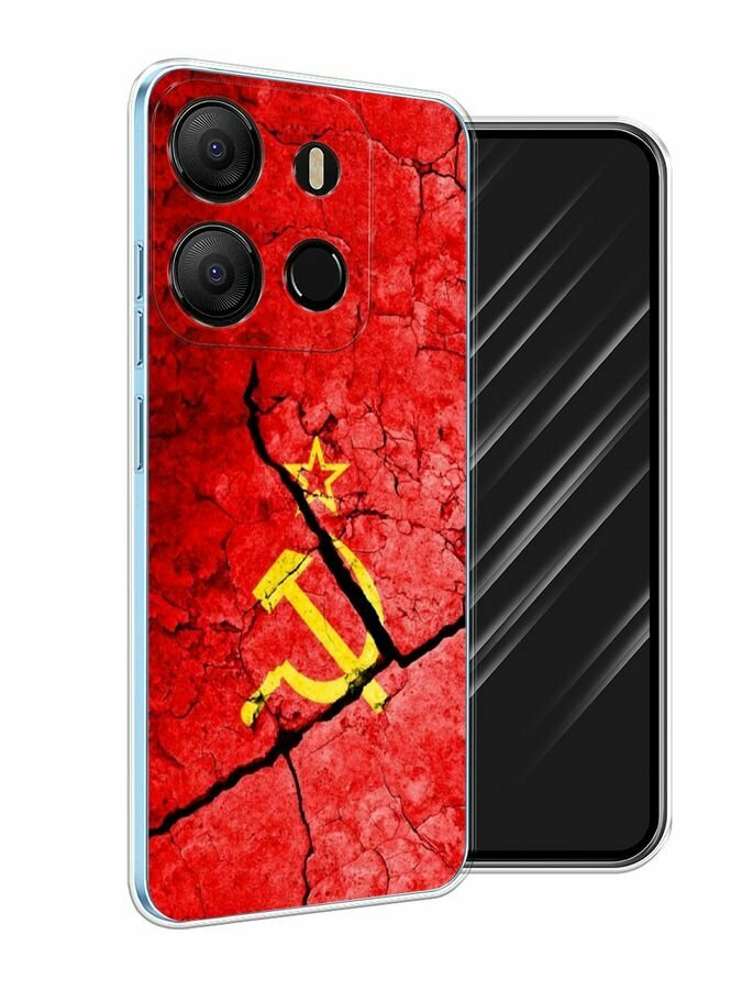 Силиконовый чехол на Tecno Pop 7 / Текно Поп 7 с принтом "СССР"