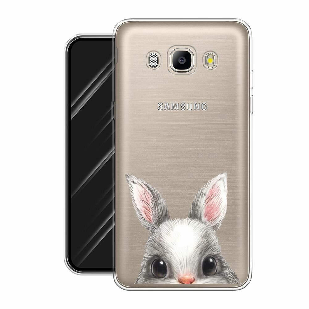 Чехол на Samsung Galaxy J5 2016 / Самсунг Галакси Джей 5 2016 с принтом "Карандашный кролик 2 - 8 марта", прозрачный — фото 1