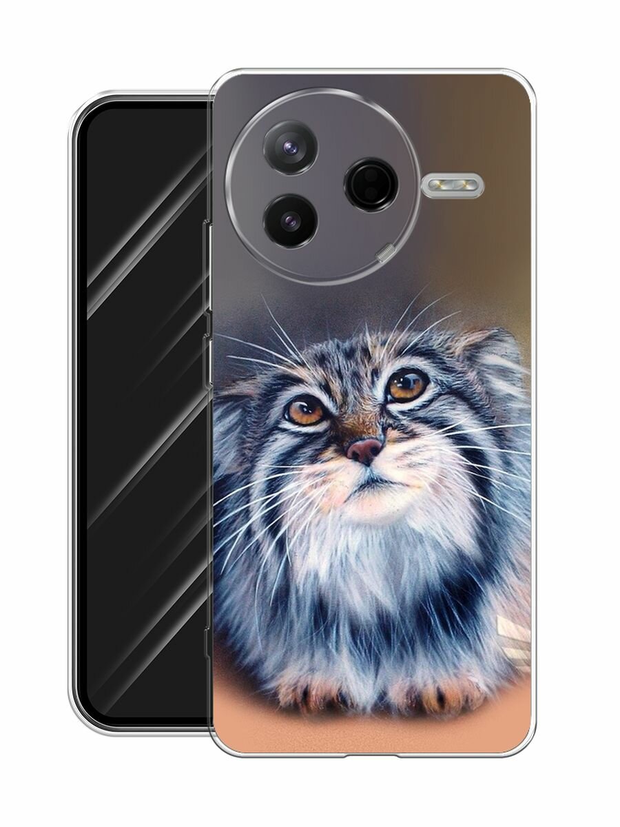 Силиконовый чехол на Poco F7 Pro / Поко F7 Про с принтом "Кот манул 2" — фото 1