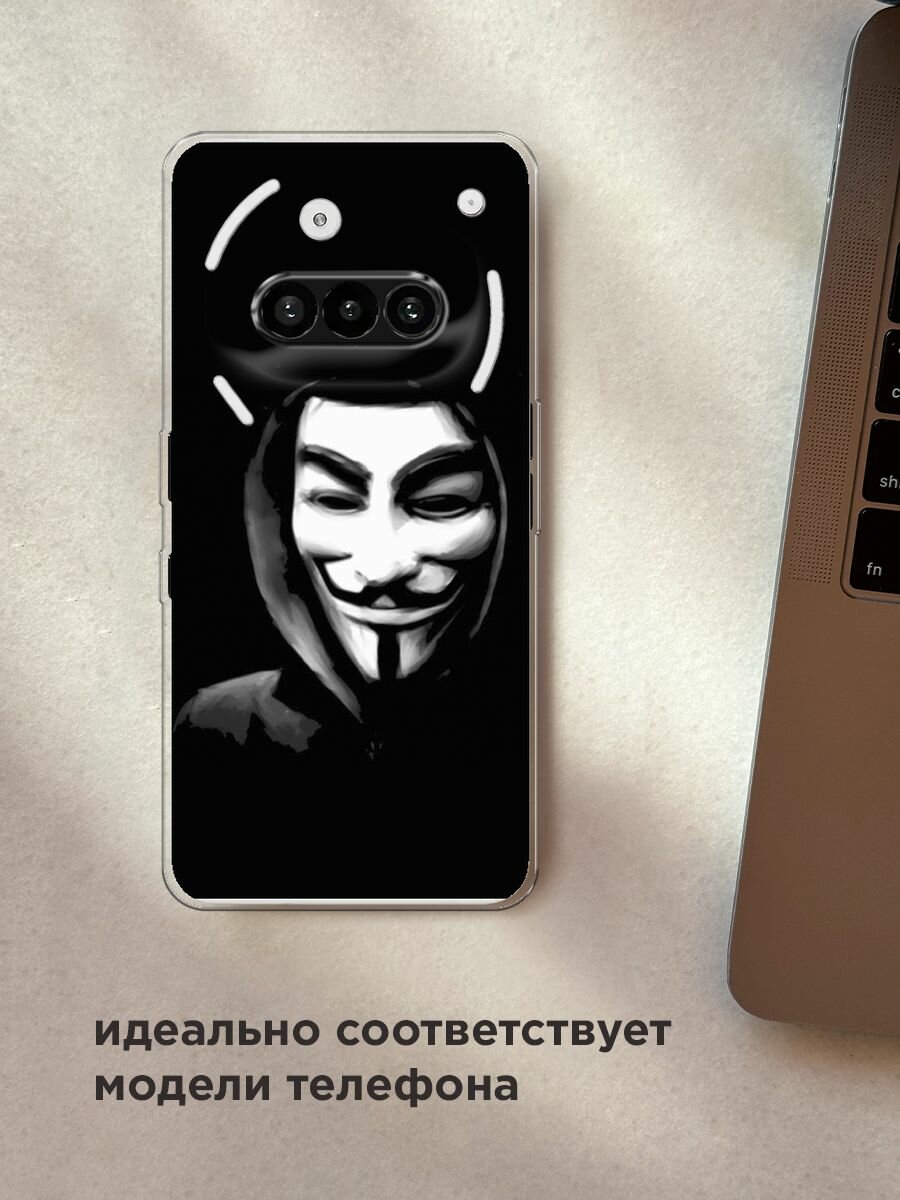 Чехол на Nothing Phone 3a / Нотинг Фон 3а с принтом "Анонимус" — фото 1