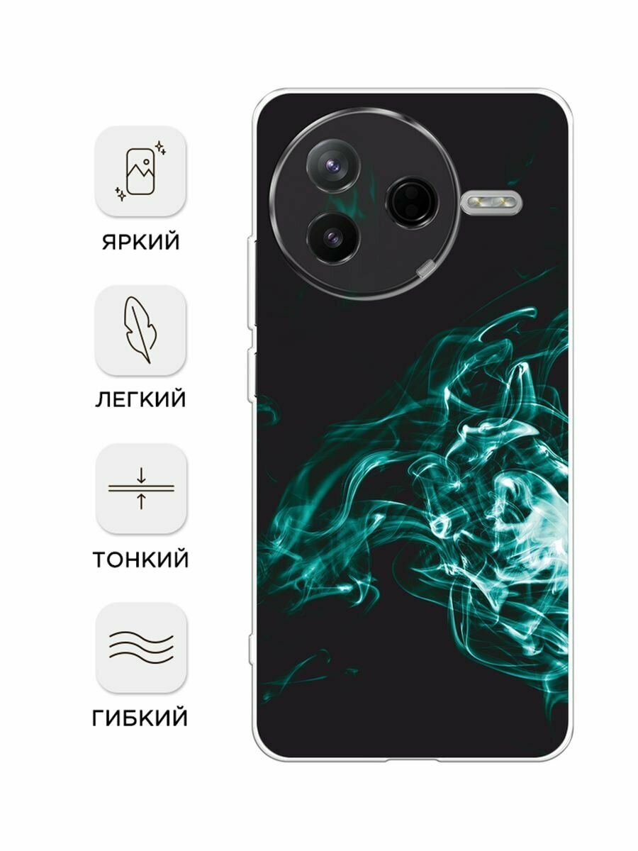 Силиконовый чехол на Poco F7 Pro / Поко F7 Про с принтом Дым — фото 1