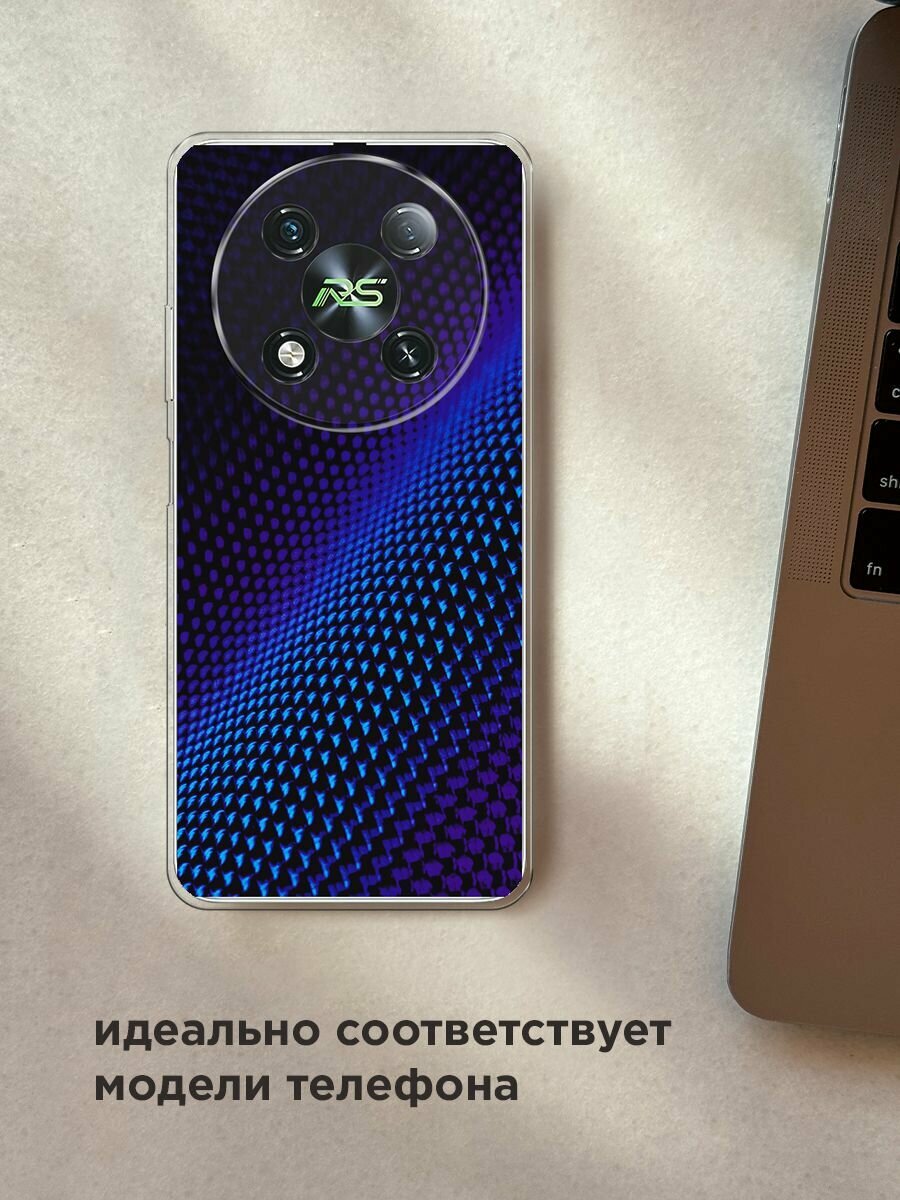 Силиконовый чехол на Itel RS4 / Ител РС4 с принтом "Синий карбон" — фото 1
