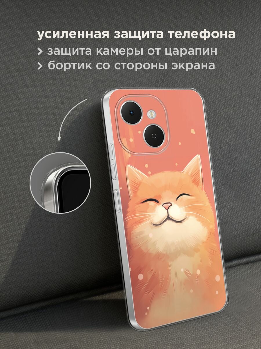 Чехол на Tecno Spark 40C / Текно Спарк 40C с принтом "Довольный рыжий котик" — фото 1