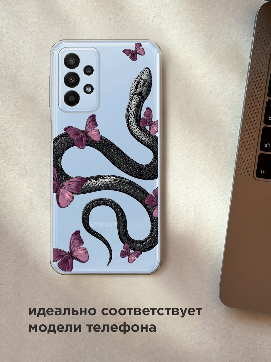 Чехол на Samsung Galaxy A23 / Самсунг Галакси А23 с принтом "Snake and butterflies 2" — фото 1