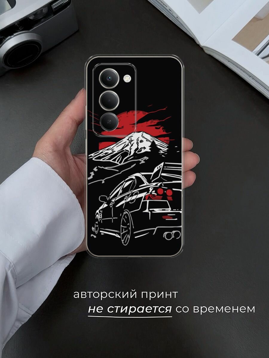 Чехол на Xiaomi Redmi 15 / Сяоми Редми 15 с принтом "Машина в горах JDM" — фото 1