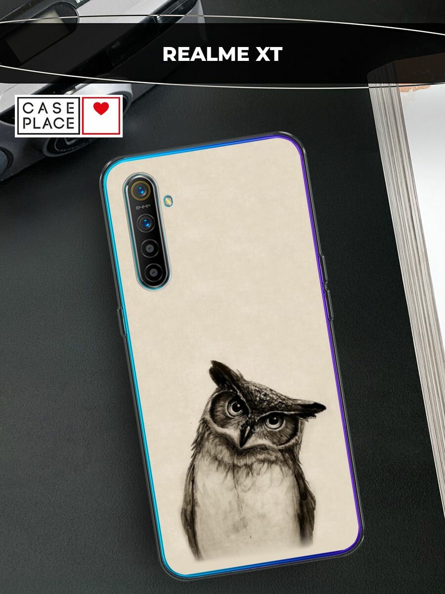 Силиконовый чехол на Realme XT / Реалми XT с принтом "Сова"