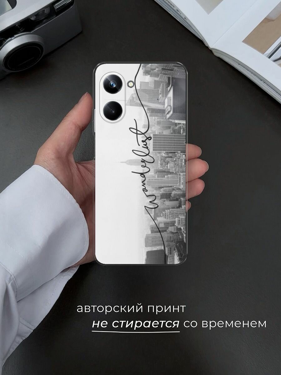 Чехол на Realme 10 Pro / Реалми 10 Про с принтом "Черно город" — фото 1