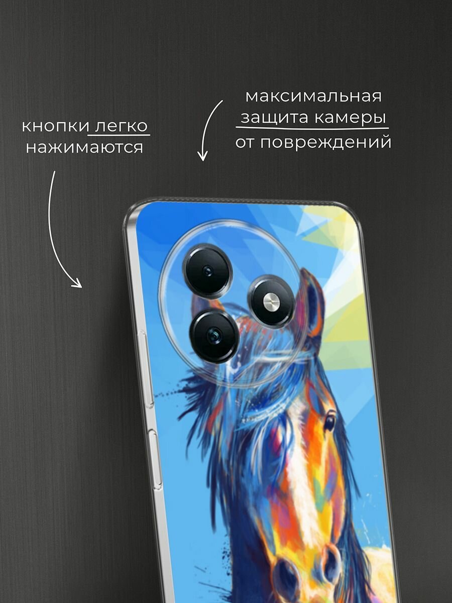 Силиконовый чехол на Itel S24 / Ител S24 с принтом "Лошадь арт 3" — фото 1