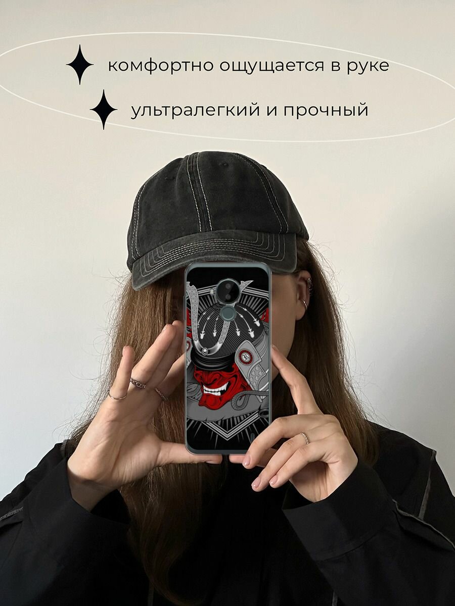 Чехол на Nokia C30 / Нокия C30 с принтом "Красная маска самурая" — фото 1