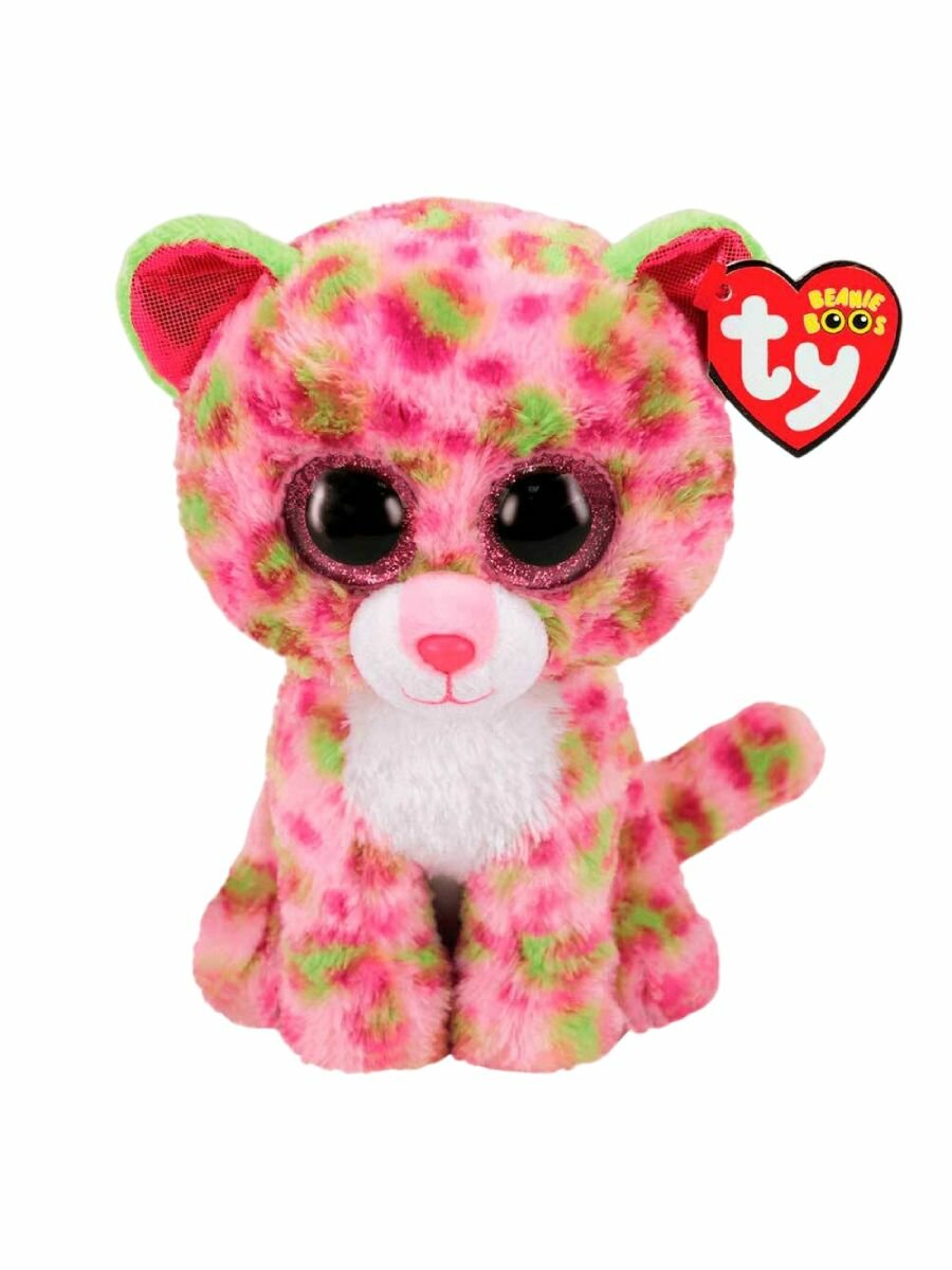 TY Мягкая игрушка Леопард Розовый дет, 15 см