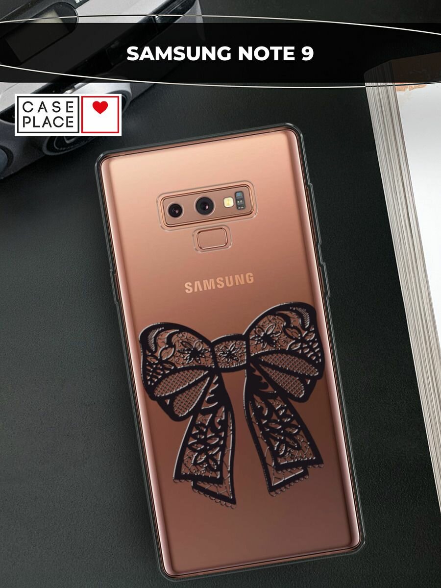 Чехол на Samsung Galaxy Note 9 / Самсунг Галакси Нот 9 с принтом "Черный сетчатый бант 2"