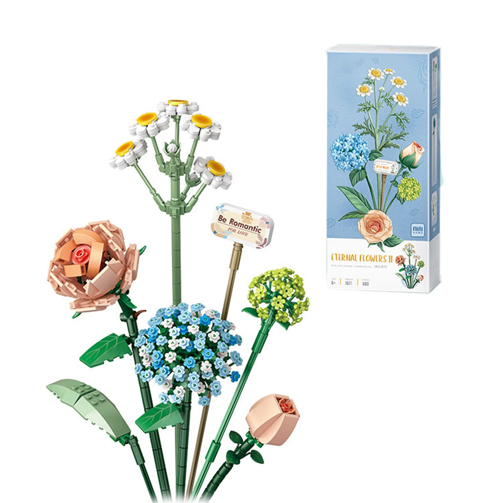 LOZ/Li Zhi строительный блок букет DIY вечная бутоника сборочный строительный блок игрушка (1671 может быть как галактика 680шт), пластиковые блоки, подходит для возраста 6 лет и старше, использование под присмотром взрослого, не подходит для детей до 3