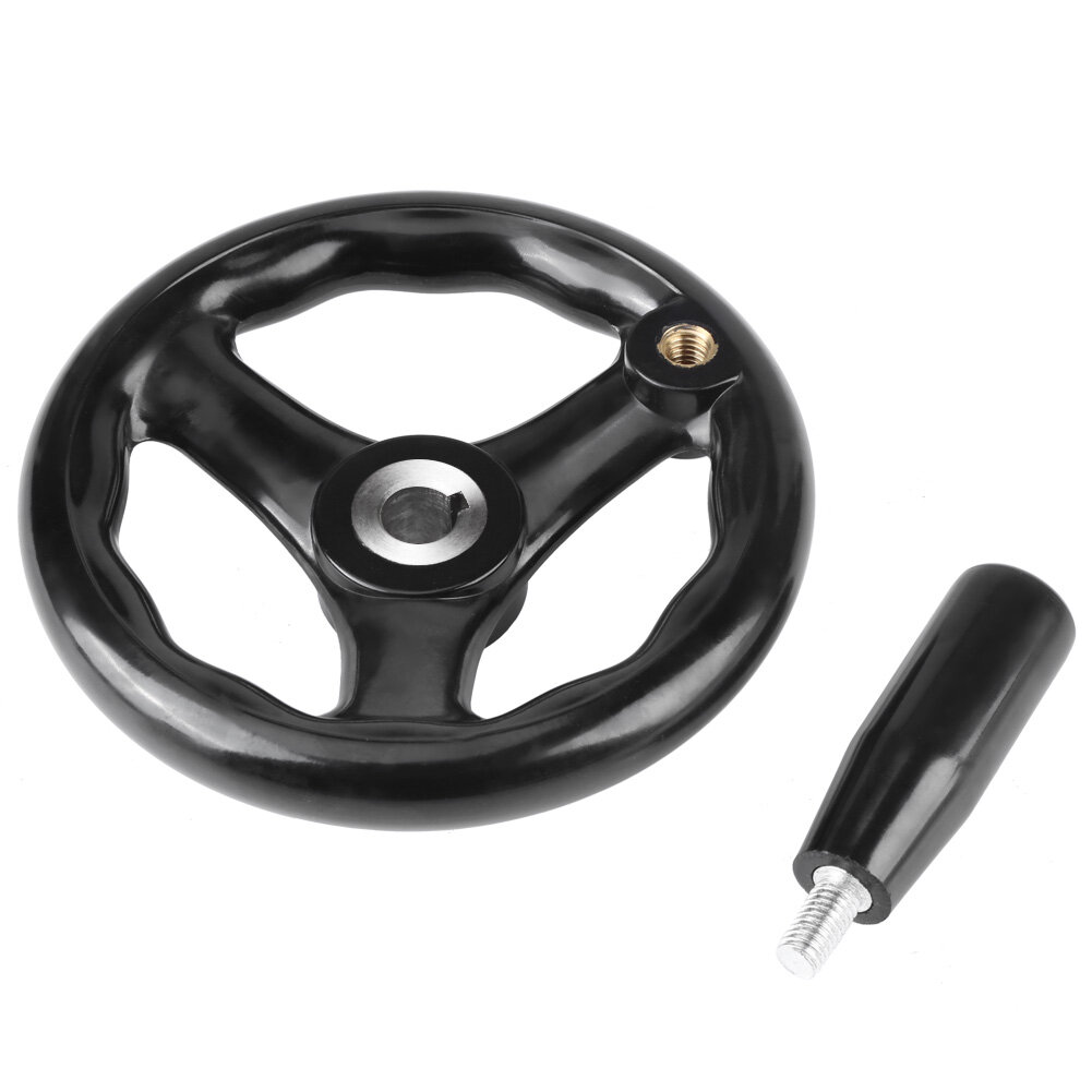 1pc 12*125 мм Черный круглый 3 Spoked Hand -колес