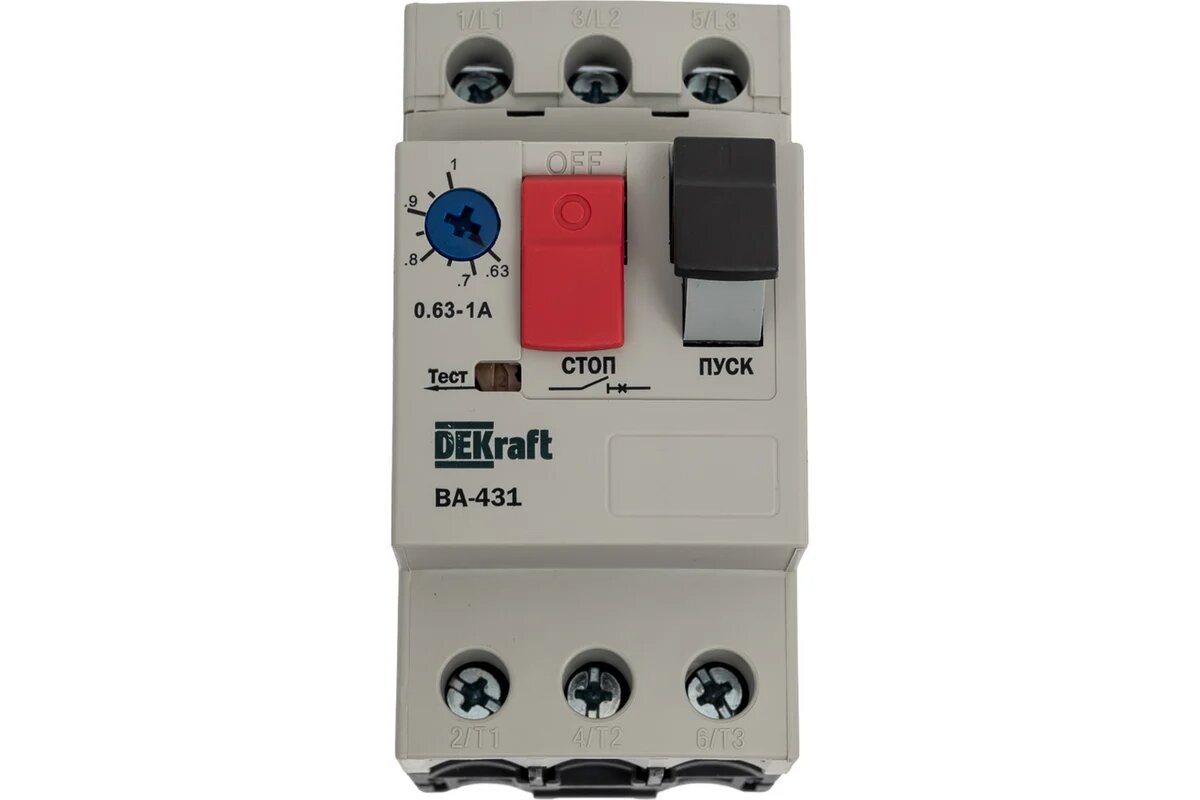Dekraft Автоматический выключатель защиты двигателя VA431-0.63A-1A 21224DEK