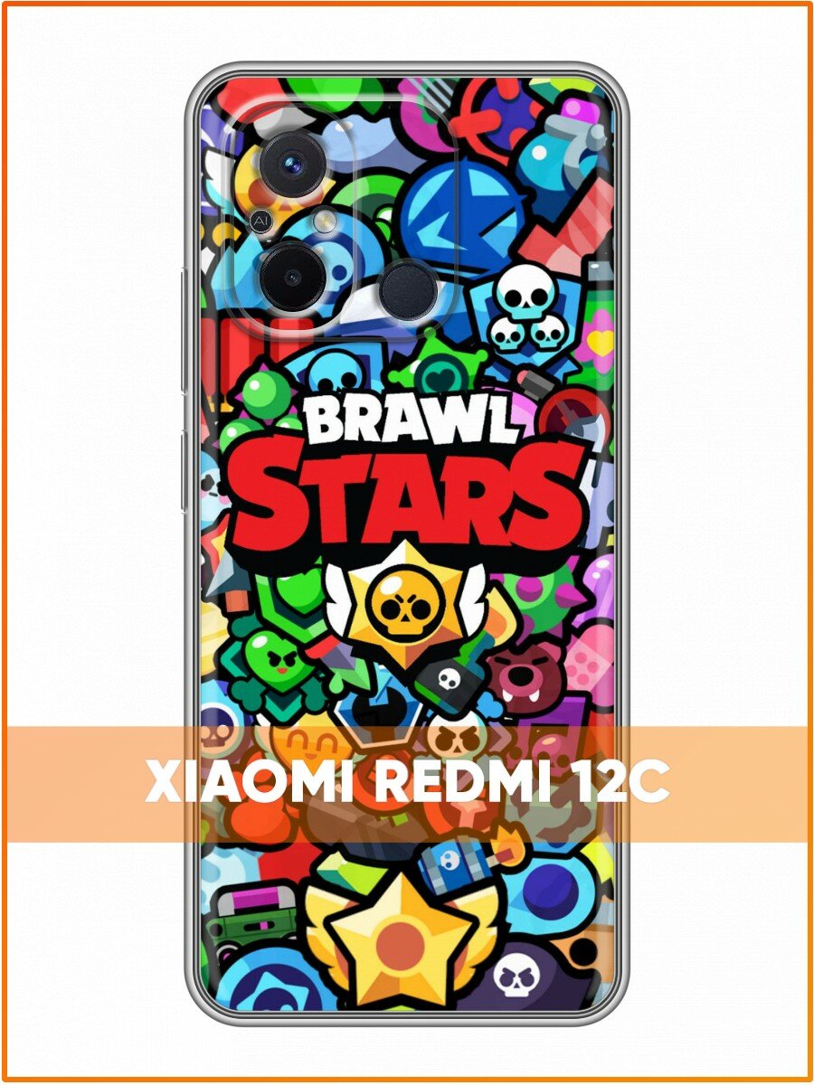 Чехол для Xiaomi RedMi 12C с принтом для мальчиков Brawl Stars (Сяоми Редми 12С)