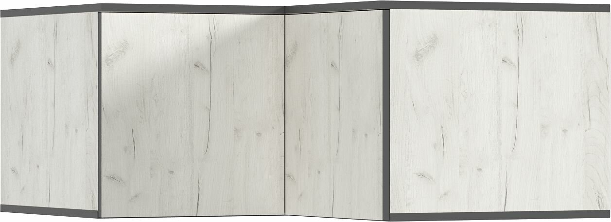 Норд Антресоль угловая (Дуб крафт белый) 906х416х906 МИФ