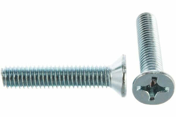 Винт мебельный DIN965 М4х45 (100шт) кл 5,8 цинк (потай, шлиц Ph) SteelRex, А12658