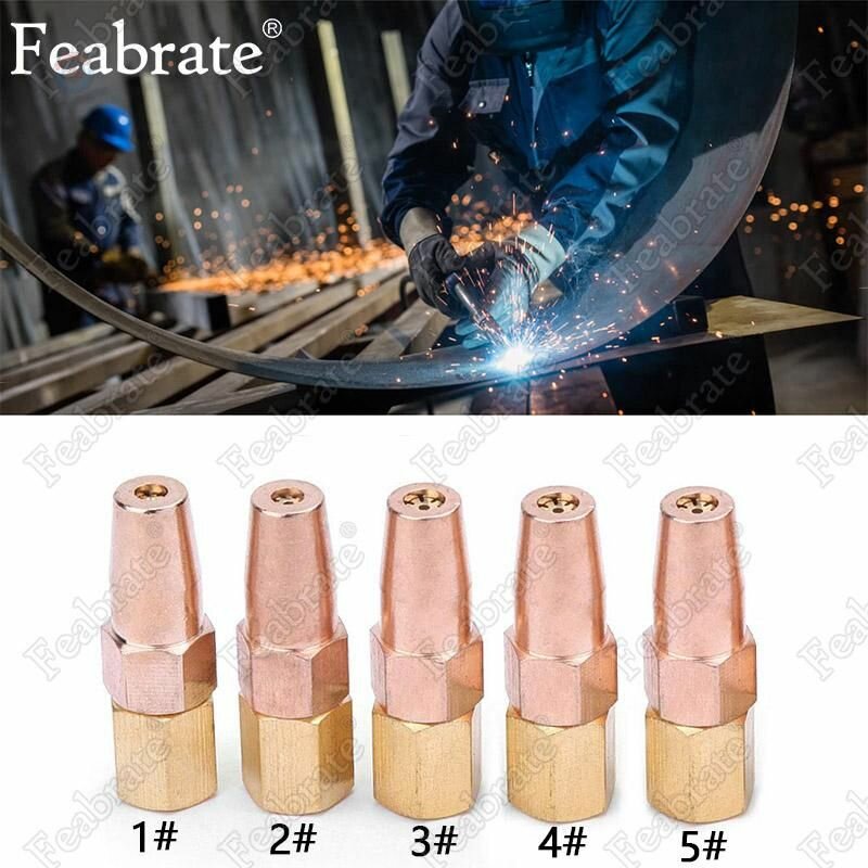 Паяльная насадка H01-6 для пропан-кислородной горелки, комплект из 5 сменных наконечников для сварки и резки металла, универсальный держатель газовой насадки 500626