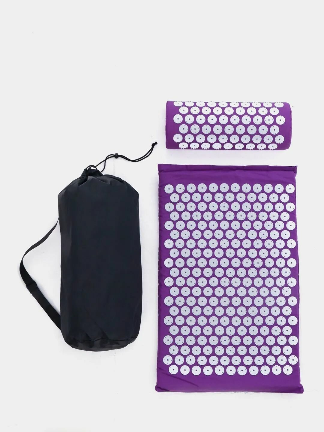 Аппликатор Кузнецова, акупунктурный игольчатый коврик, массажная подушка для шеи и спин фиолетовый